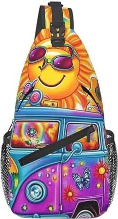 Generic A Hippie Truck Sac &agrave; bandouli&egrave;re Sac &agrave; bandouli&egrave;re Sac &agrave; dos de voyage Sac &agrave; dos Sling Sac &agrave; dos pour homme Sac &agrave; dos de randonn&eacute;e