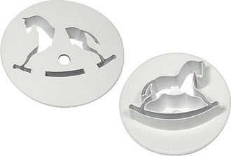 PME RH523 Schaukelpferdausstecher, kleines und großes Format, Kunststoff, Weiß, 9 x 2 x 9 cm