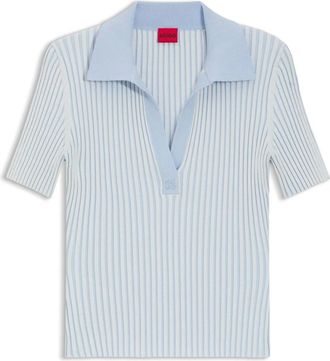 HUGO BOSS Femme, Pulls, Bleu, Taille: 42 FR V-neck Tricots