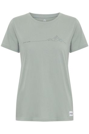 North Bend NBCarla Damen T-Shirt atmungsaktiv komfortabel mit Rundhalsausschnitt und Print, Gr&ouml;&szlig;e:36, Farbe:Slate Gray (3103)