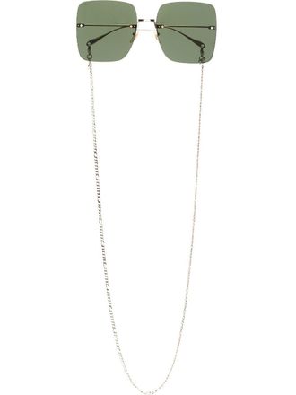 Gucci lunettes de soleil &agrave; monture oversize - Or