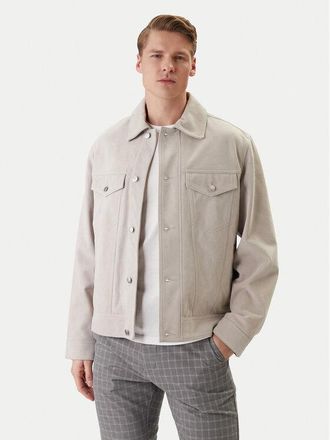 HUGO BOSS Lederjacke Johot 50552130 Grau Regular Fit