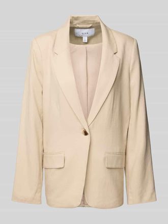 Vila Regular Fit Blazer aus Leinen-Viskose-Mix mit Pattentaschen