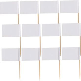 Holibanna Zahnstocherflaggen Holz Papier Leer Cocktailspieße Für Cupcakes Kuchen Muffins Partydekoration 200 Stück