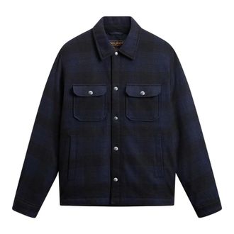Woolrich Surchemise Alaskan matelass&eacute;e &agrave; carreaux - Homme - Vestes - Bleu - Taille: L