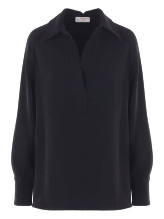 Alberto Biani blouse &agrave; encolure contrastante - Noir