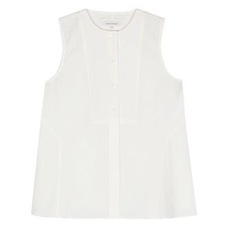 Maison Kitsun&eacute; &Auml;rmelloses Bib Top - - Tops - Damen - Wei&szlig; - S