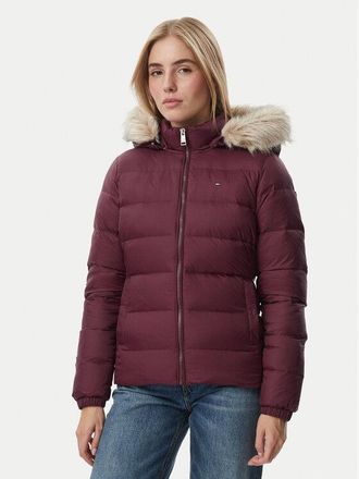 Tommy Jeans Daunenjacke Basic DW0DW18312 Dunkelrot Slim Fit