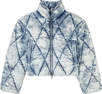 Diesel Quilted Acid-wash Puffer Jacket