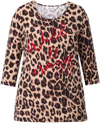 Miamoda T-Shirt T-Shirt Regular Fit Leo Schriftzug 3/4-&Auml;rmel