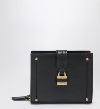 Chlo&eacute; Paddington square wallet in black leather