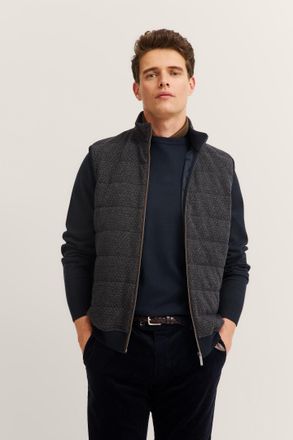 Bugatti Herren Sweatweste mit Stehkragen aus einem Baumwollmix