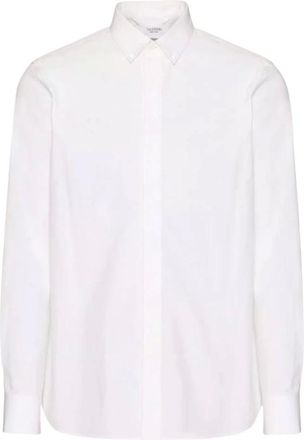 Valentino Garavani Homme, Chemises, Blanc, Taille: XL Chemise en coton avec clous Rockstud Untitled