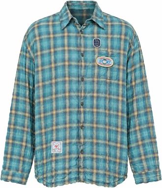 Song for the Mute Chemise &agrave; carreaux en coton pour l&eacute;cole - Homme - Chemises - Multicolore - Taille: L