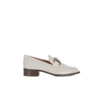 Tod's Femme, Chaussures, Blanc, Taille: 40 EU Mocassins en Cuir avec Détails en Or