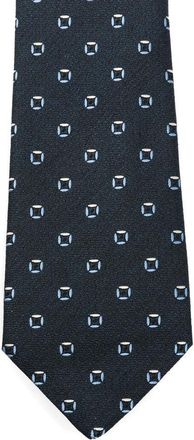 Canali Geometric Silk Necktie - Blue