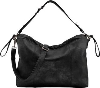 Fredsbruder Cuir sac &agrave; &eacute;paule Rebel At Heart Squeezy Hobo Black noir