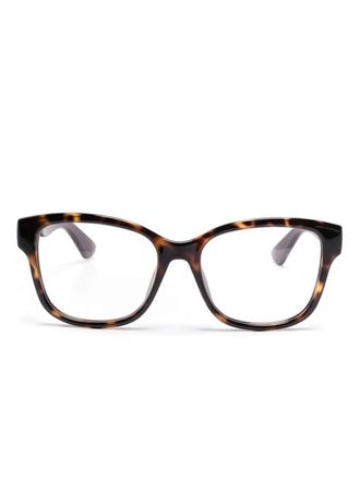 Gucci lunettes de vue &agrave; effet &eacute;cailles de tortue - Marron