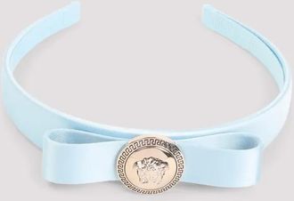 Versace Haarschmuck - Satin-Finish Light Blue Headband With Bow - Gr. unisize - in Blau - f&uuml;r Damen