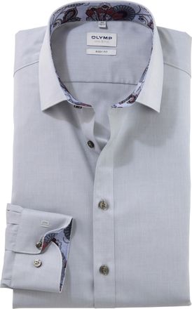 Olymp Herren Oberhemd Langarm Level Five,Uni,Level 5,21 New York Kent-2,kitt 75,44