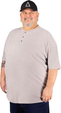 Adamo Herren T-Shirt mit Knopfleiste Regular FIT Graumeliert Serie Silas in &Uuml;bergr&ouml;&szlig;en bis 10XL, Gr&ouml;&szlig;e:10XL