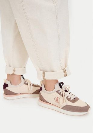 Calvin Klein Sneakers Retro Runner Lace Up Sock YW0YW02060 Creme