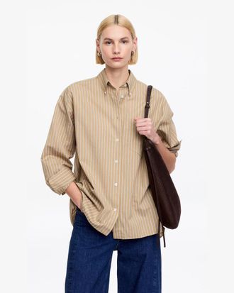 Arket Hemd Aus Baumwolle Und Seide -Beige