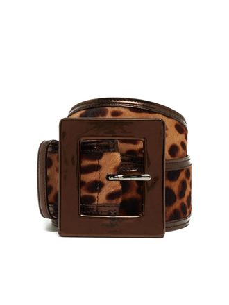 Dolce & Gabbana Gürtel mit Leoparden-Print - Braun