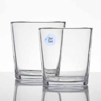 Matches 21 Glas-Vasen &Oslash; 10 x 9 cm rund - 2 kleine Blumen-Vase als Moderne Wohnzimmer Tischdeko und Hochzeitsdeko