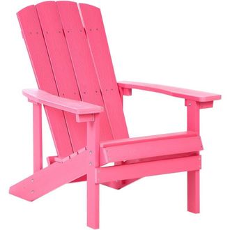 Beliani Chaise de Jardin en Plastique Effet Bois Terrasse Ext&eacute;rieur Rose Adirondack