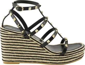 Valentino Garavani Femme, Chaussures, Noir, Taille: 39 EU Rockstud Wedge Sandal