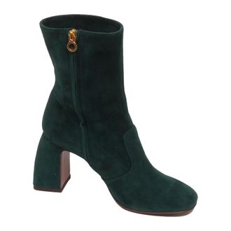 L'autre Chose Dunkelgr&uuml;ner Wildlederschuhstiefel - - Shoes - Damen - Gr&uuml;n - 35 EU