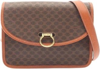 Celine Pre-owned Sac bandouli&egrave;re en toile enduite Macadam - Femme - Pre-owned - Brun - Taille: ONE Size