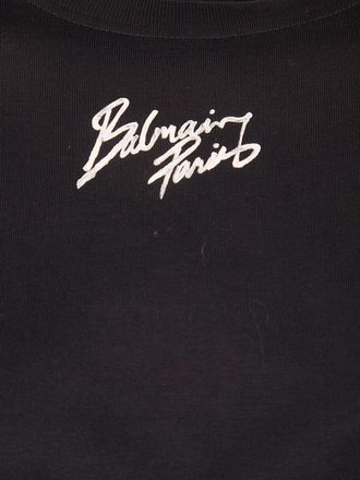 Balmain Logo-Embroidered Cotton T-Shirt - black