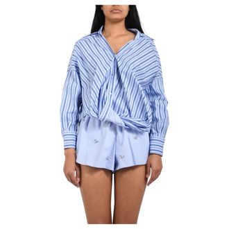 A Paper Kid Femme, Robes, Bleu, Taille: 48 FR Robe Chemise