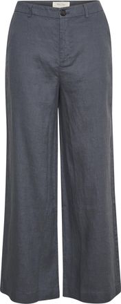 Part Two Part Two Damen Womens Trousers Wide Legs High-Waisted Full-Length Zip and Button Hose, Turbulence