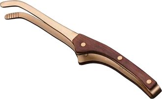 Amosfun Tragbare Teezange mit Ergonomischem Holzgriff Rutschfeste Kupferpinzette f&uuml;r Teetassenclips im Teeservice und Zuhause