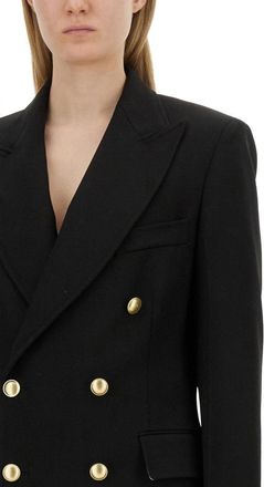 Victoria Beckham Double-Breasted Wool-Blend Blazer - Black