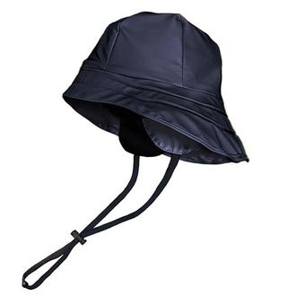 Toutacoo Chapeau de Pluie imperm&eacute;able Bleu Marine, Unisexe, &agrave; Large Bord, avec jugulaire et prot&egrave;ge Oreilles, int&eacute;rieur Polaire (03- Bleu Marine)