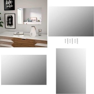 vidaXL Miroir mural 60 x 40 cm Rectangulaire Verre - Miroir Mural - Miroir Rectangulaire - Miroir Argent - D&eacute;coration Murale - Miroir Salle De Bain - Home &