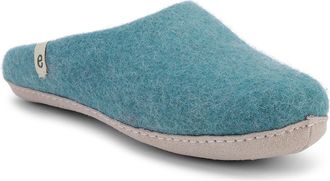 Egos Hausschuhe Damen und Herren 37 Meeresblau | Warme und Bequeme Filzschuhe für Winter und Sommer | Handgefertigte Filzhausschuhe Damen aus 100% natürlic