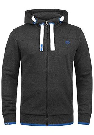 Solid SDBenjaminZip Homme Sweat à Capuche Veste à Capuche Hoodie avec Capuche Fermeture éclair Cordon de Serrage Mélange de Coton Regular Fit, Taille:S, Cou