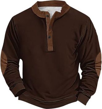 Generic Pull r&eacute;tro pour homme avec col boutonn&eacute; imprim&eacute; Halloween, bronze, 5XL