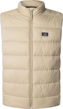 Pepe Jeans London Herren Puffer Gillet Jacke, Braun (Steinbeige), Large