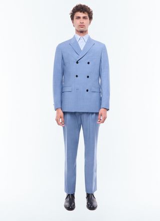 Fursac Costume crois&eacute; en laine &agrave; rayures - Taille 56 - Homme