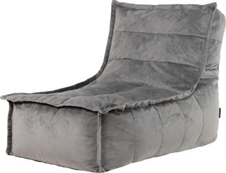 Icon Brand Dolce Sitzsack-Liege für Erwachsene, Dunkelgrau, Flauschiger Samtstoff, Riesen Sitzsack Samt mit Füllung, Bean Bag Chair, Bequemer Sessel Wohnzimmer, 