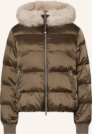 No.1 Como Steppjacke Mit Kunstfell beige