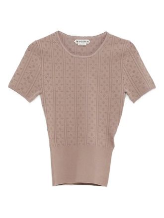 J.W.Anderson t-shirt en maille pointelle &agrave; manches courtes - Tons neutres
