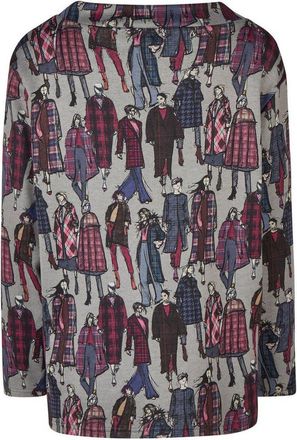 Doris Streich Sweatshirt aus Wirkware mit Karo-Fashionista-Print