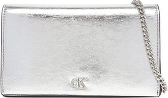 Calvin Klein Handtasche Ck Metallic Wallet On Chain LV04F3320G Silberfarben